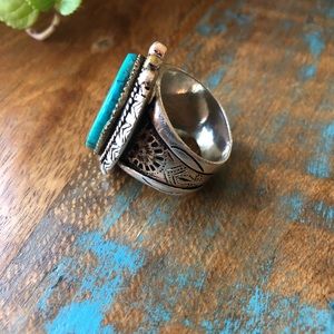 Jewelry | Large Vintage Turquoise Biker Ring | Poshmark